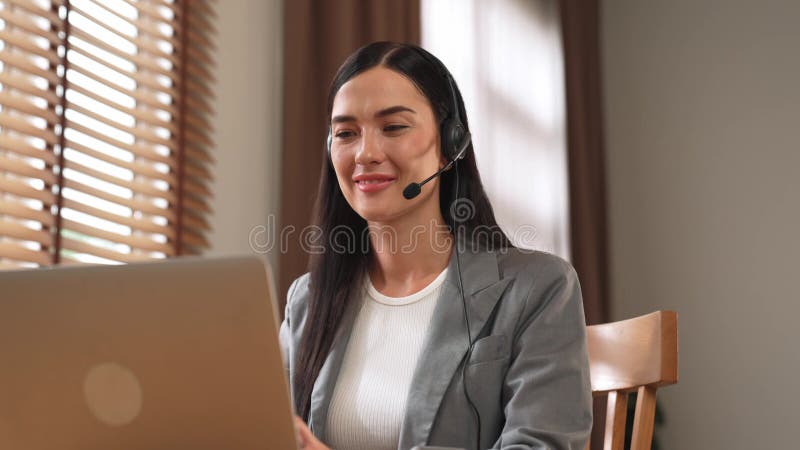 Female Call Center Operator or Customer Service Helpdesk Staff. Blithe Stock Video - Video of ...