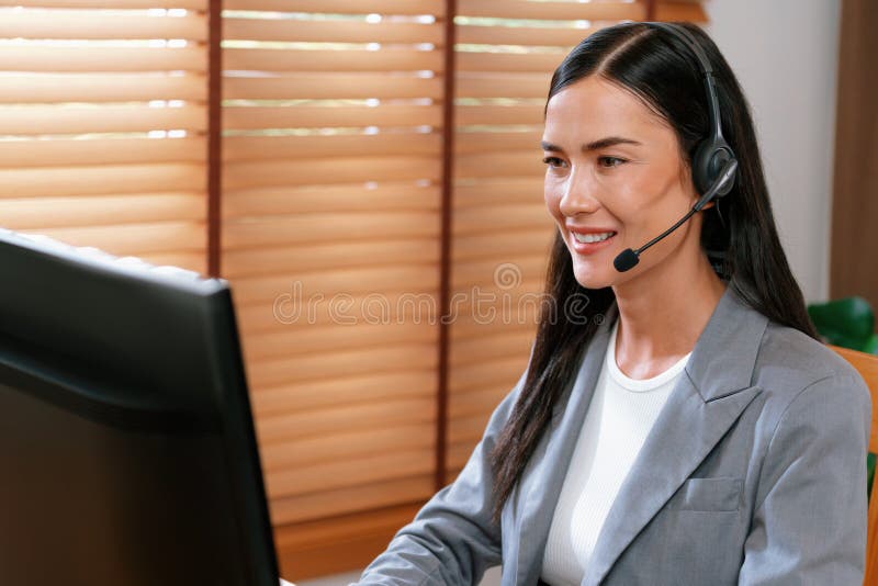 Female Call Center Operator or Customer Service Helpdesk Staff. Blithe ...