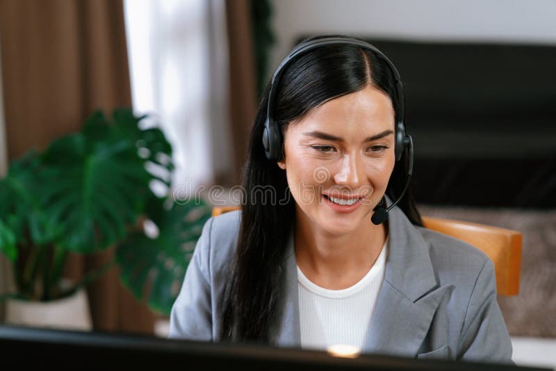 Female Call Center Operator or Customer Service Helpdesk Staff. Blithe ...