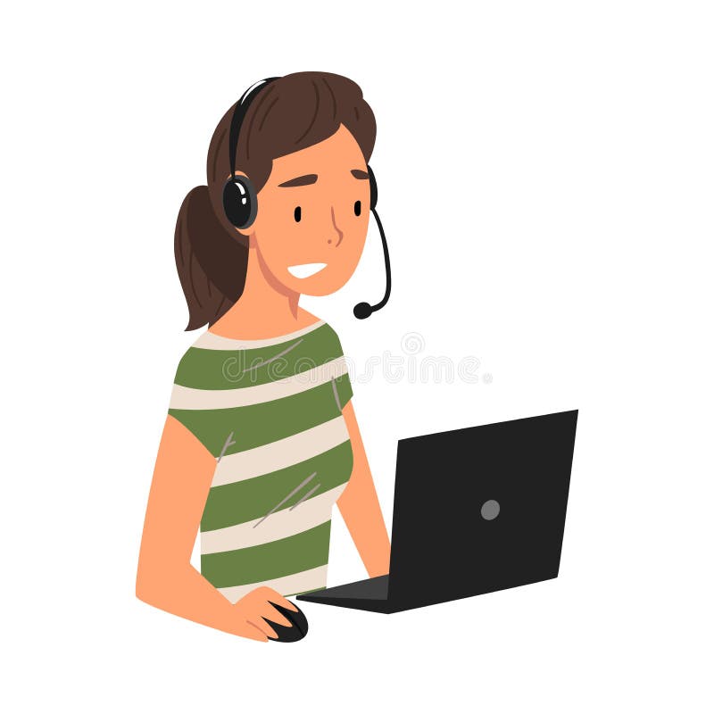 Female Call Center Operator, Customer Support Service Assistant with ...