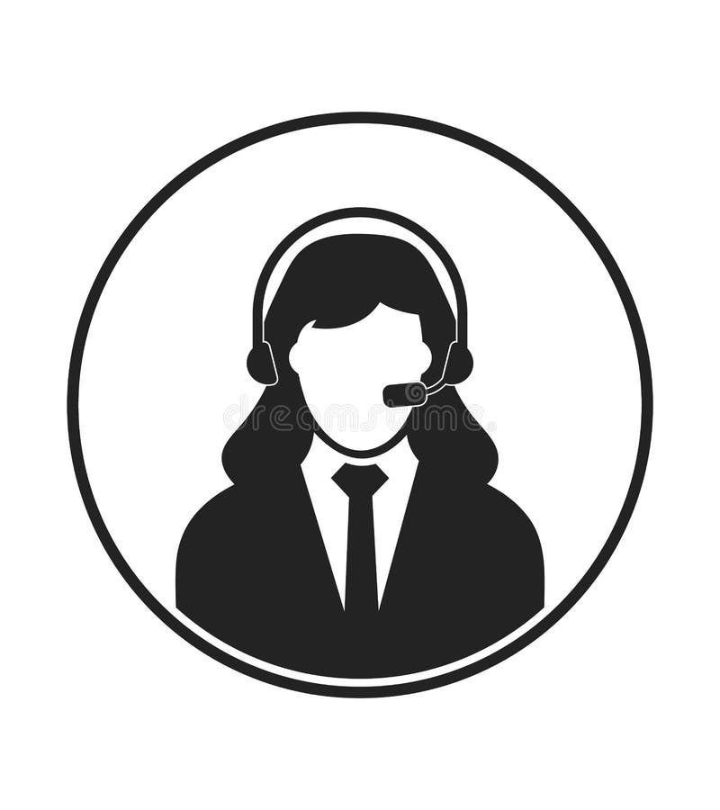 Female Call Center Operator Icon. Stock Vector - Illustration of icon ...