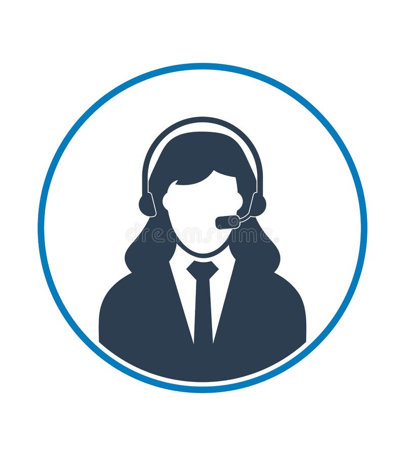Call Center Operator Icon with Headphone Symbol. Stock Vector ...