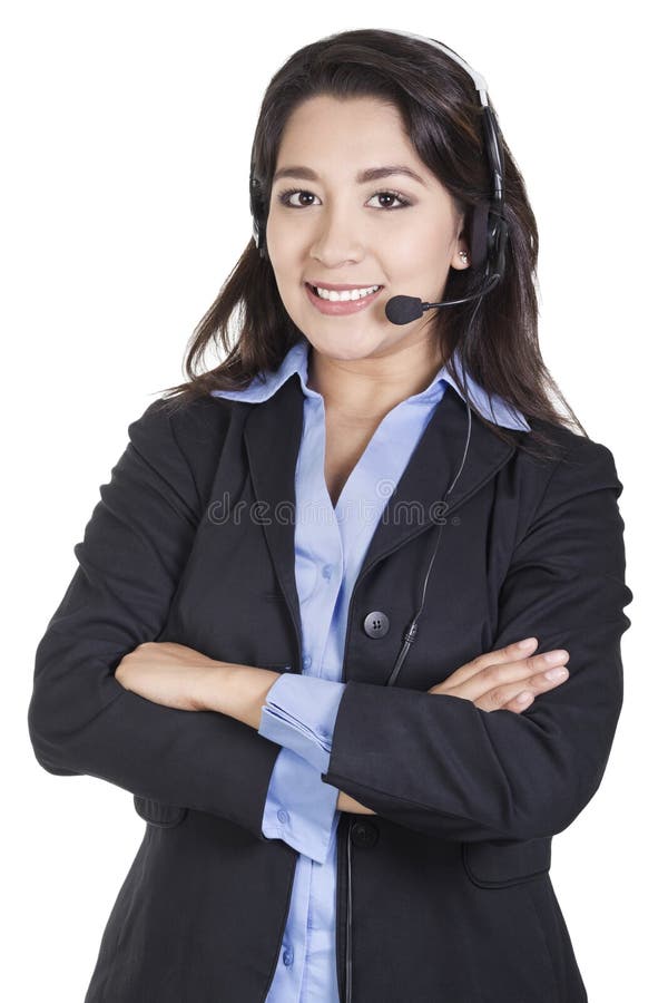 Female Call Center Operator Stock Image - Image of desk, receptionist ...