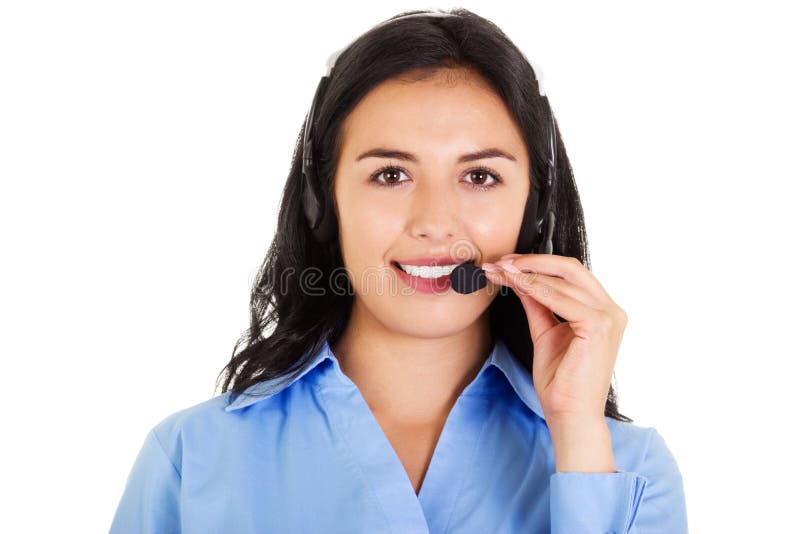 Female Call Center Operator Stock Image - Image of desk, receptionist ...