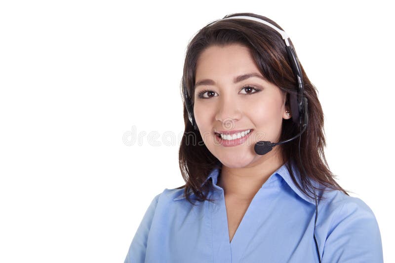Female Call Center Operator Stock Image - Image of desk, receptionist ...