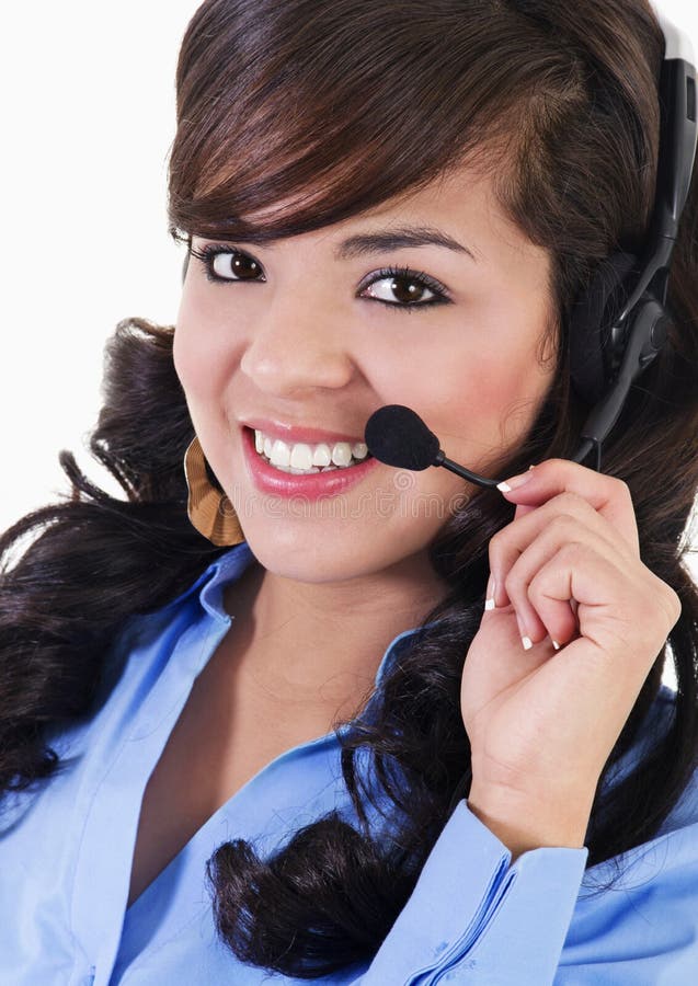 Female telesales worker stock image. Image of confident - 5293063