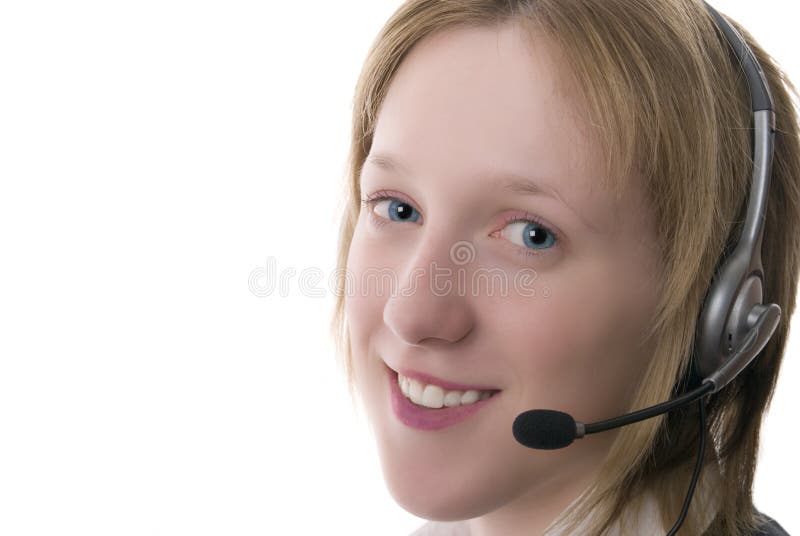 Female Call Center Operator Stock Image - Image of friendly, happy ...
