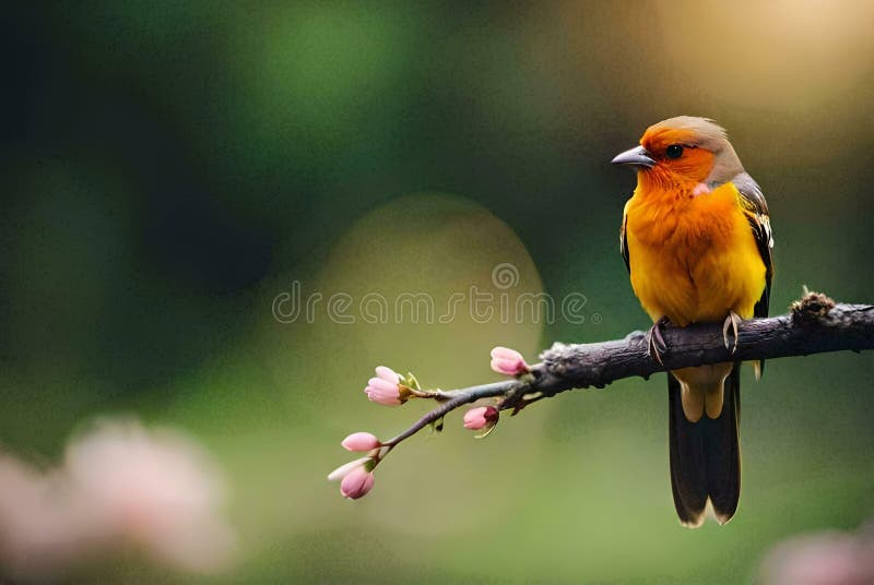 Female Cardinal on a Branch Cardinal on a Branch Stock Illustration ...