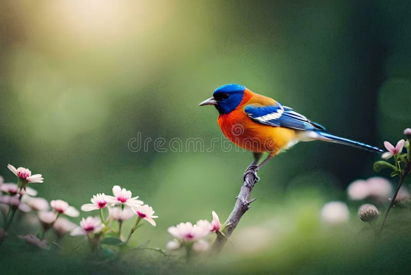 Female Cardinal on a Branch Red Backed Shrike Robin on a Branch Stock ...