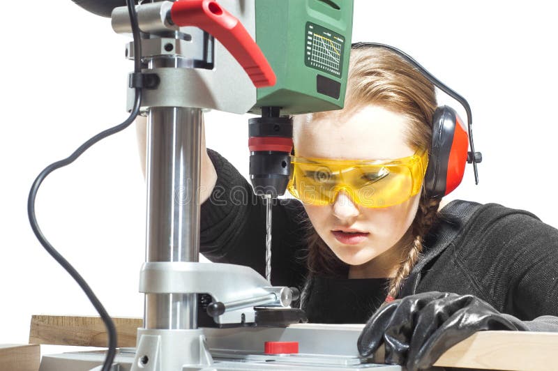 312 Woman Using Drilling Machine Stock Photos - Free & Royalty-Free ...