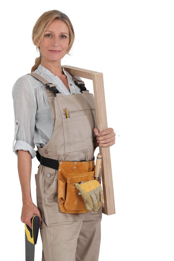 Female carpenter stock image. Image of female, indoors - 35386645