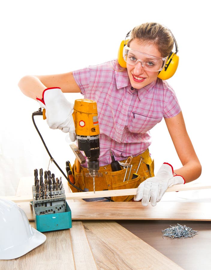 Female carpenter stock photo. Image of home, power, clothing - 38407490