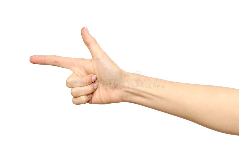 Female Caucasian Hand Gesture of a Single Pointing Finger Stock Photo ...