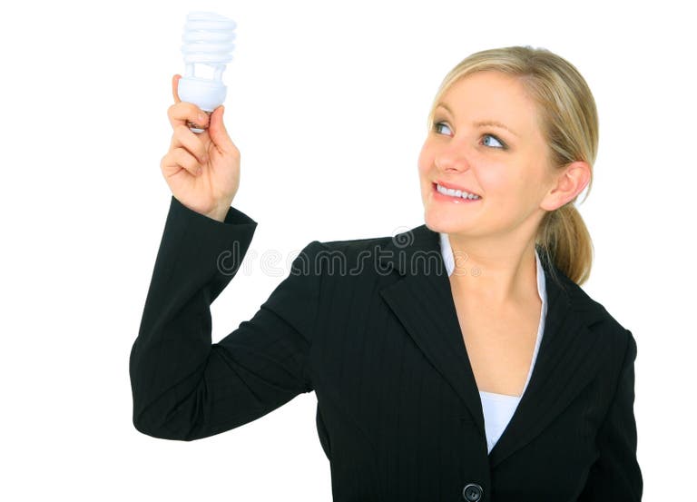 Female Caucasian Holding Light Bulb Stock Image - Image of bulb, living ...