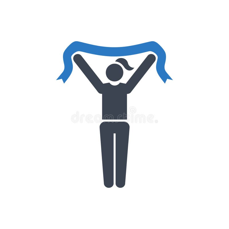 Female Champion Victory Icon Stock Vector - Illustration of celebration ...
