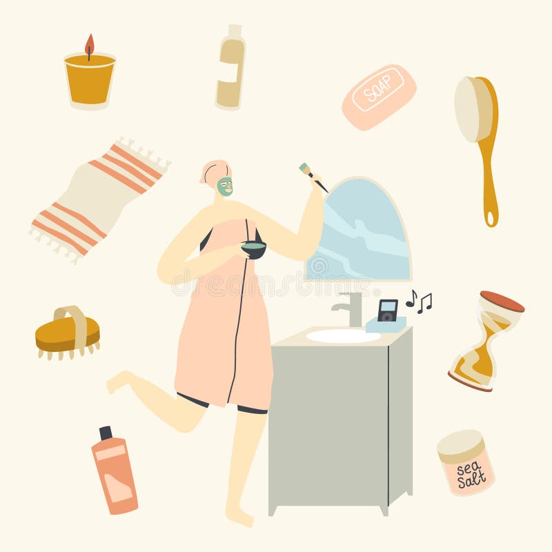 Applying Hair Mask Stock Illustrations 328 Applying Hair Mask Stock