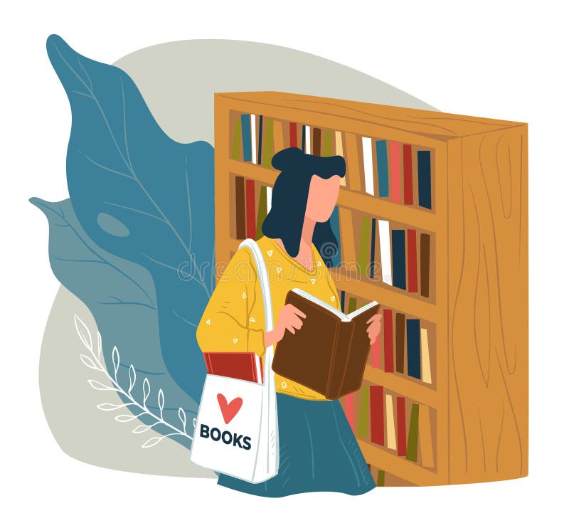 Borrowing a Book stock vector. Illustration of adult - 31616987 Borrowing a Book stock vector. Illustration of adult - 31616987