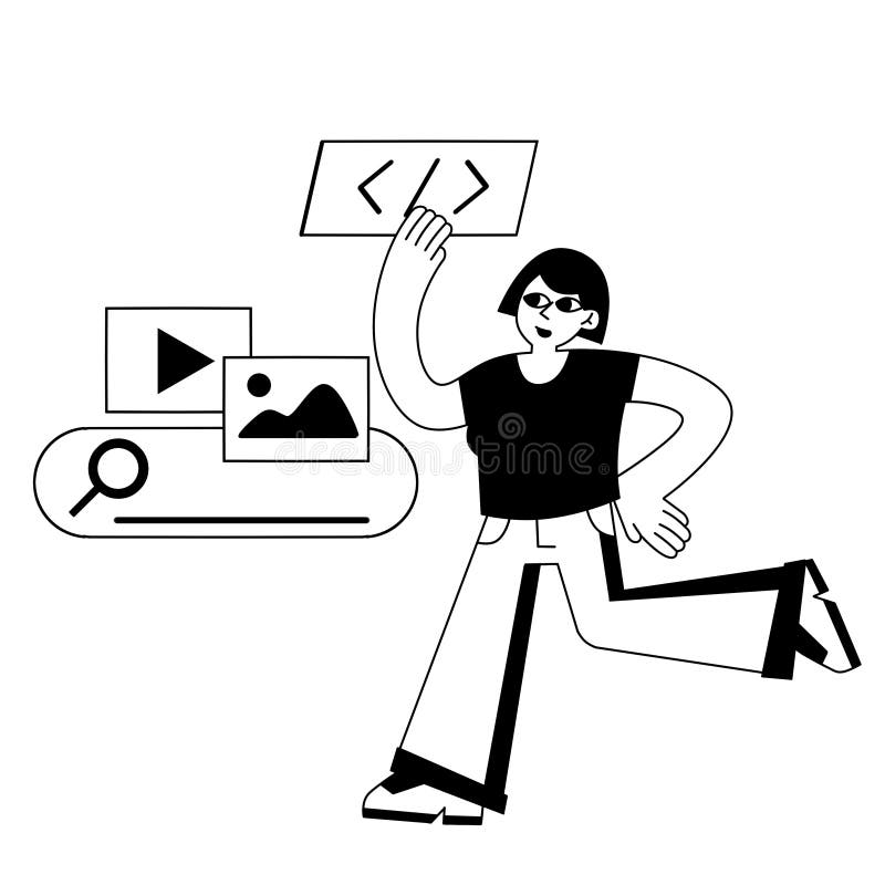 Computer Female Geek Stock Illustrations – 193 Computer Female Geek ...