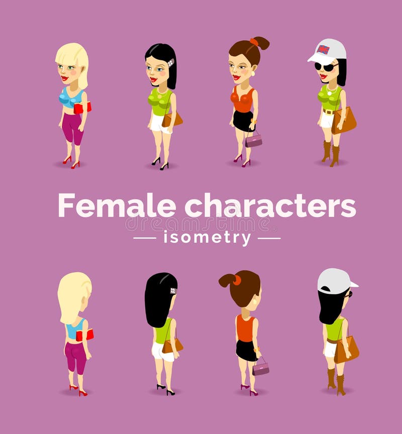 Female Body Types Characters Stock Vector - Illustration of beauty ...