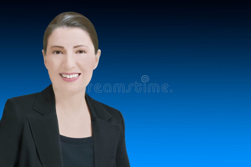 Female Humanoid Chat Bot Concept Template Stock Photo - Image of copy ...