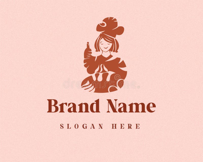 Female chef bakery logo stock vector. Illustration of service - 349981433