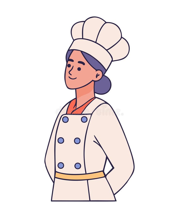 Female Chef Cartoon Character Stock Vector - Illustration of young ...