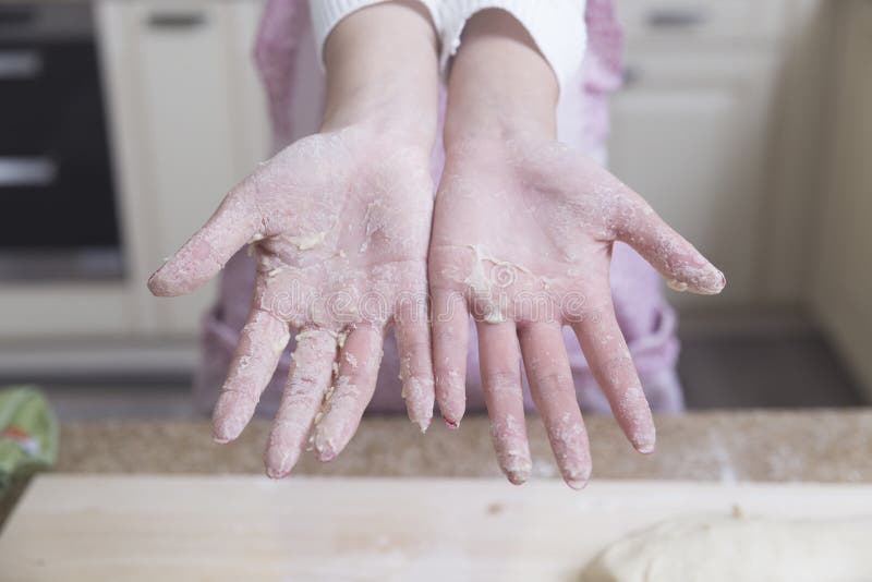 Female chef hands at work stock photo. Image of hands - 74266416