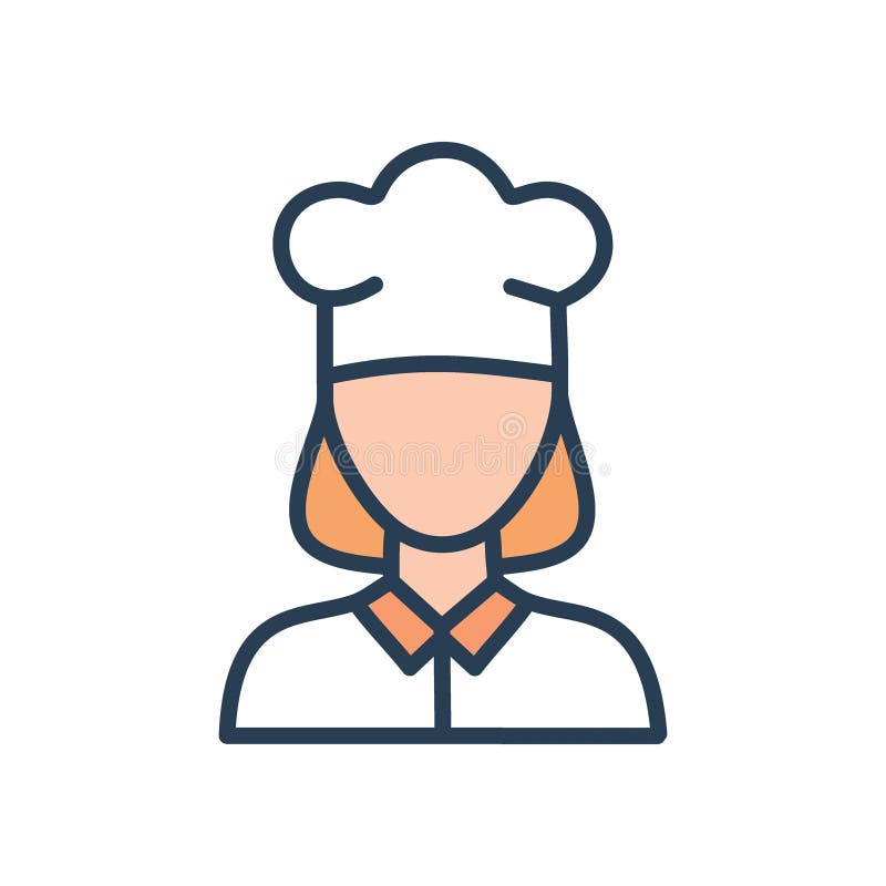 Female Chef Icon. Chef Wearing a Hat, Female Culinary Professional ...