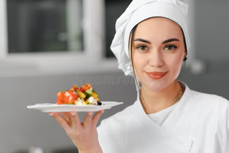 Female Chef in Kitchen. Cooking Concept Stock Image - Image of industry ...