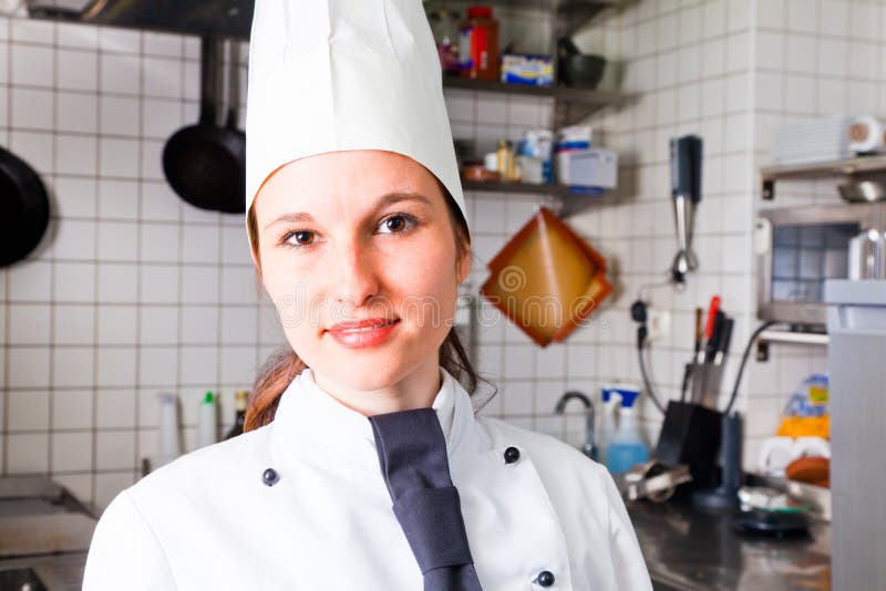 Female Chef in Kitchen stock photo. Image of tasty, european - 109666030