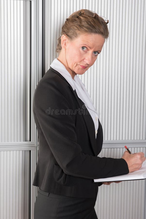 Female Chef in the Office with Calendar Stock Image - Image of date ...