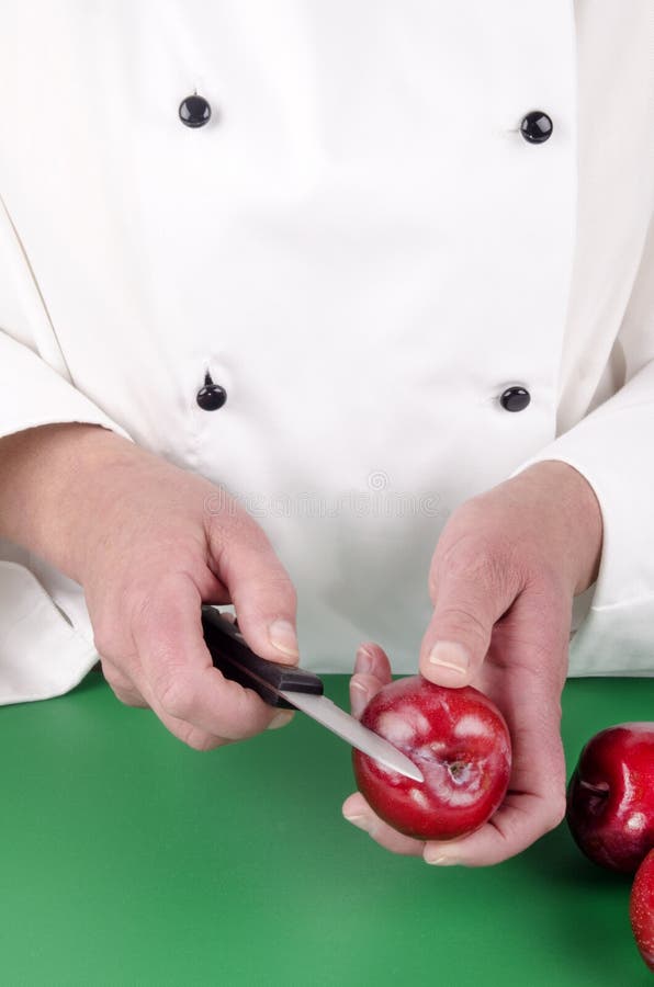 Female Chef Preparing a Plum Stock Image - Image of people, female ...