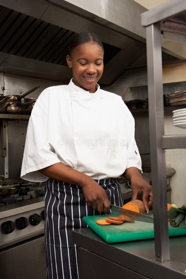Female Chef in Kitchen stock image. Image of cook, selective - 33833183