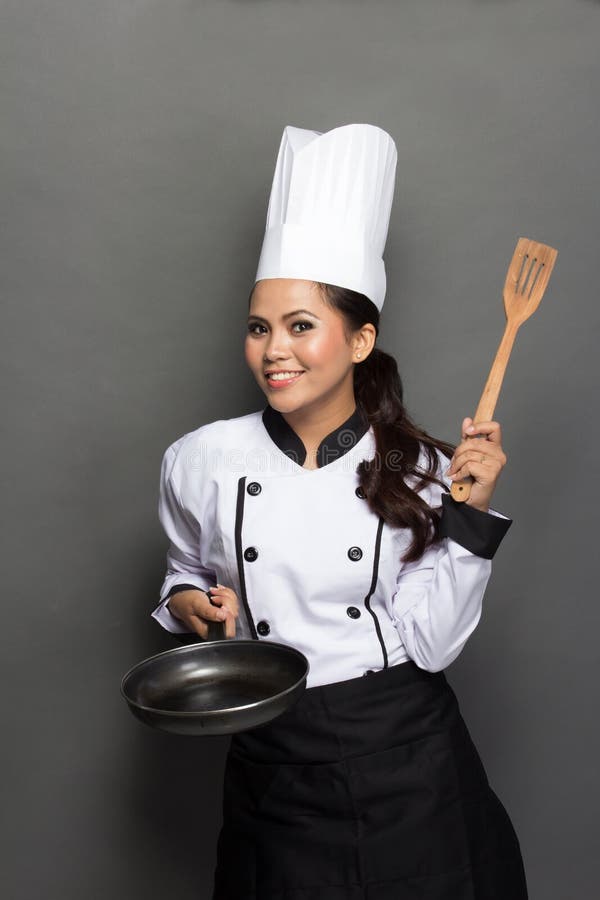 Female chef ready to cook stock image. Image of attractive - 49502839