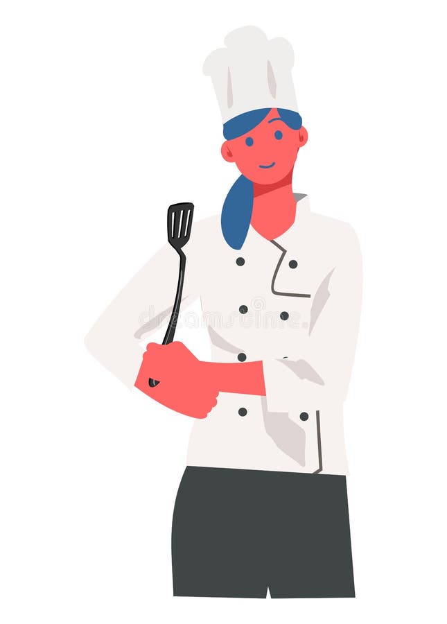 Female Chef. Simple Flat Illustration. Stock Vector - Illustration of ...