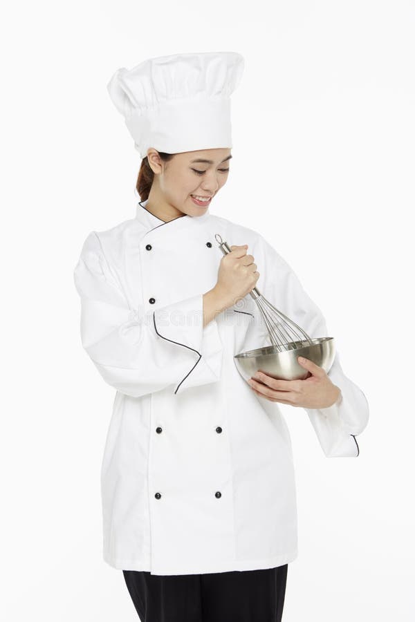Female Chef Using a Wire Whisk Stock Image - Image of ethnicity, adults ...