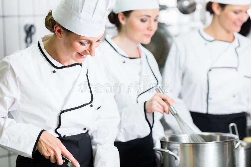 Female Chefs at Work in System Catering Stock Photo - Image of bowl ...