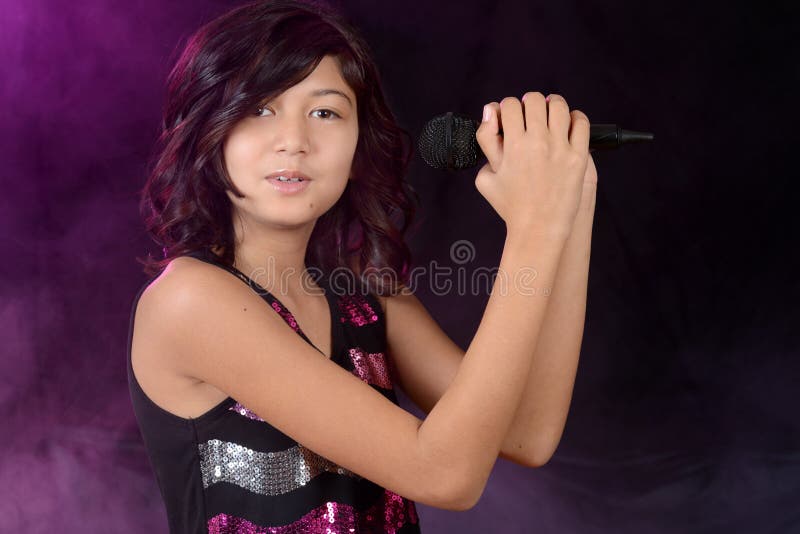 Female child singer stock image. Image of party, concert - 29075065