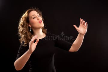 Female choir conductor stock photo. Image of hands, stage - 36383682