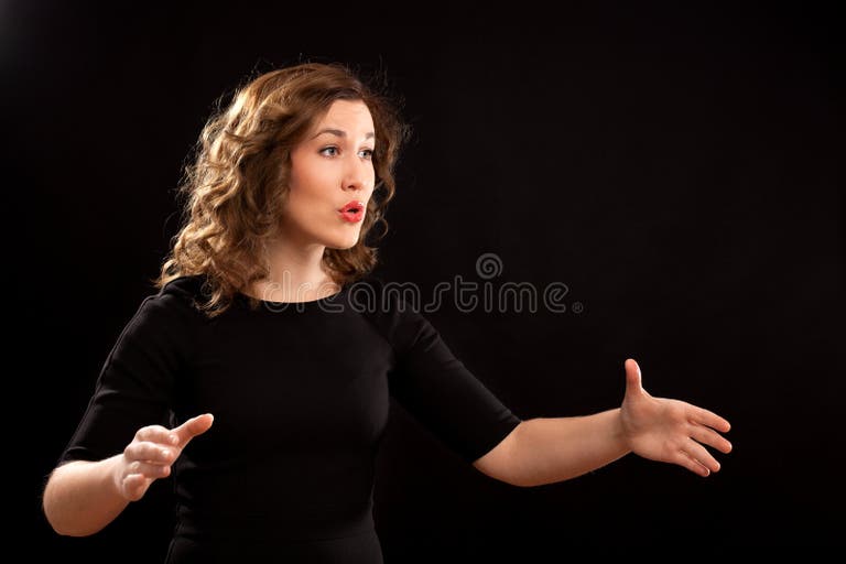 Female choir conductor stock image. Image of hair, hands - 36441709