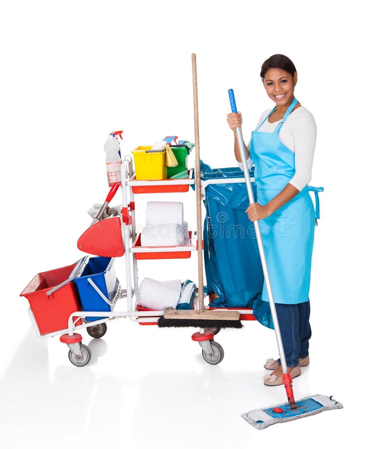 Attractive Cleaning Man and Woman Stock Image - Image of domestic ...