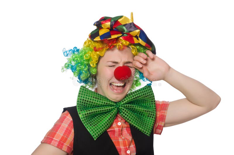Portrait of a Sad Crying Clown Stock Image - Image of stress, vibrance ...