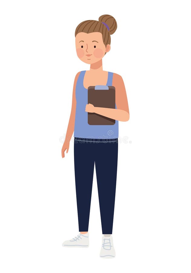 Female Coach with Checklist Stock Vector - Illustration of design ...