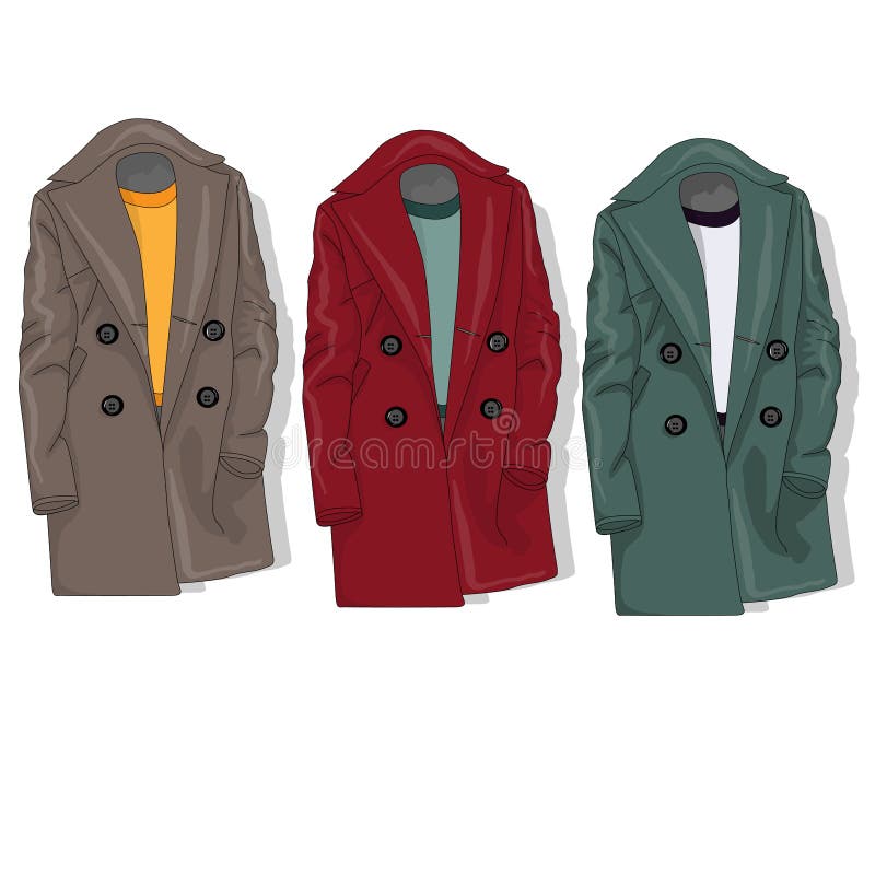 Female coat set. Vector. stock vector. Illustration of coat - 84522456