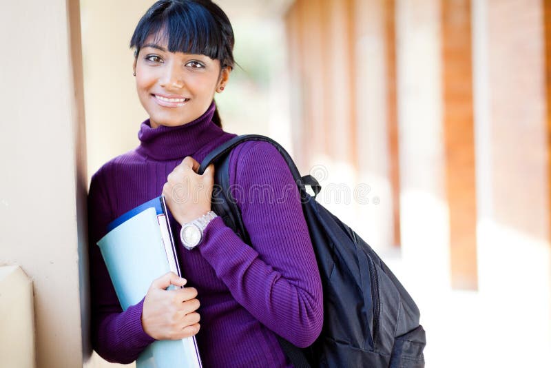 Female college student stock image. Image of eastern - 25855811