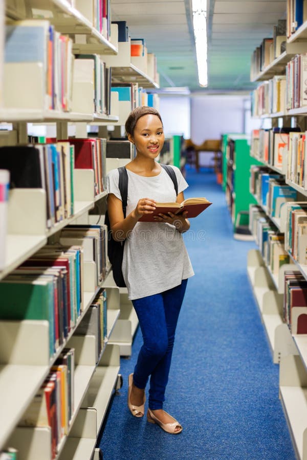Female College Student Library Stock Image - Image of education ...