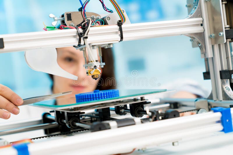 Female College Student Printing 3D Object Stock Photo - Image of ...