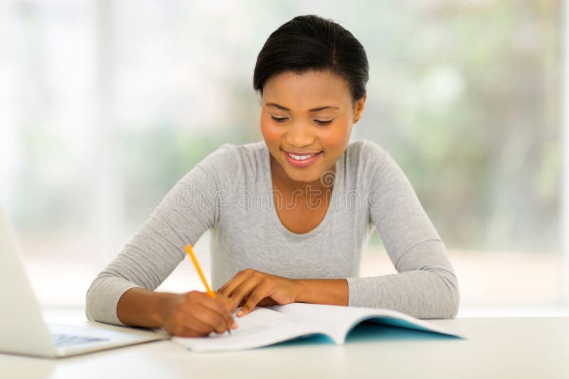 Female College Student Studying Stock Image - Image of librarian, close ...