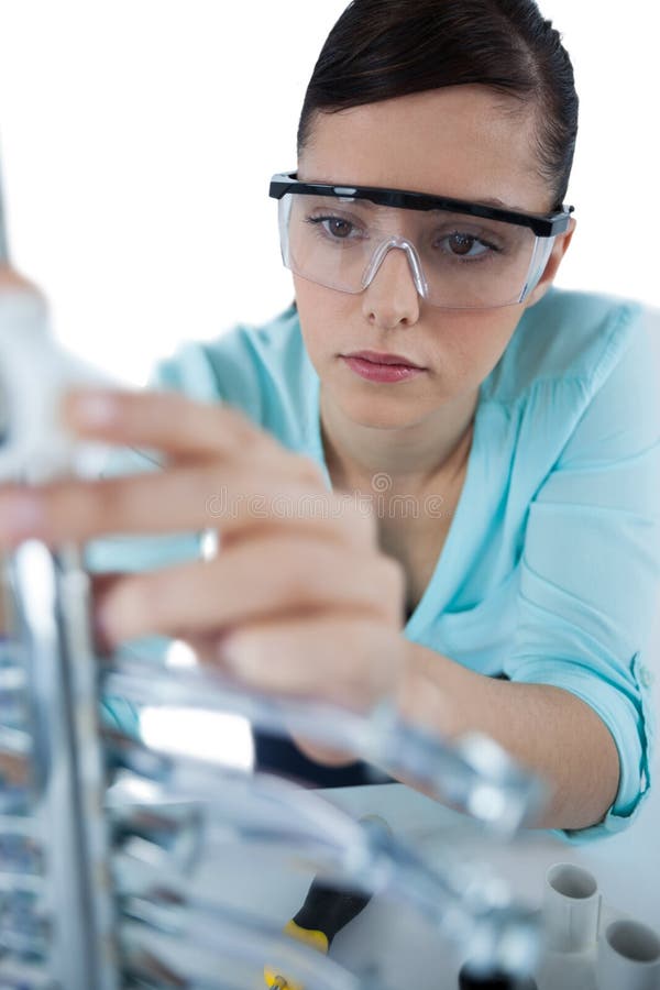 Female Computer Engineer Repairing Computer Motherboard Stock Image ...