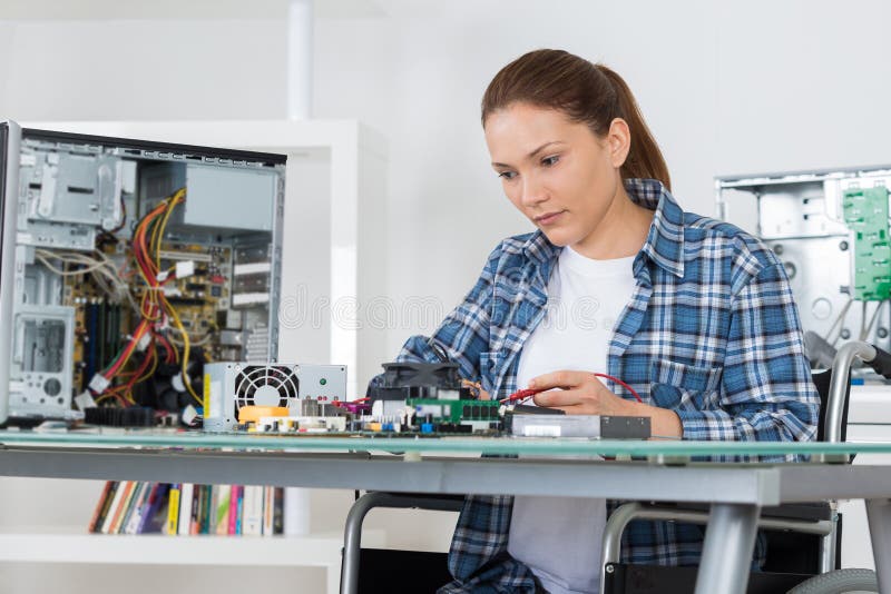 Female Computer Engineer at Work Stock Image - Image of professional ...